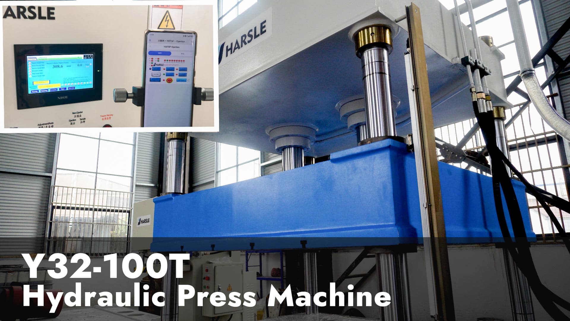 Y32-100T Hydraulic Press Machine with Servo Pump Unit and IoT Mobile ...